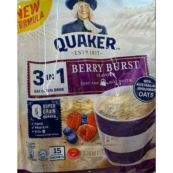 Jual Oatmeal Quaker 3 in 1 Berry Burst - QUAKER INSTANT INSTAN CEREAL ...