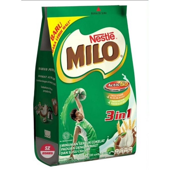 Jual Nestle Milo 3 in 1 Active Go Isi 20 Sachet - Milo Indonesia ...