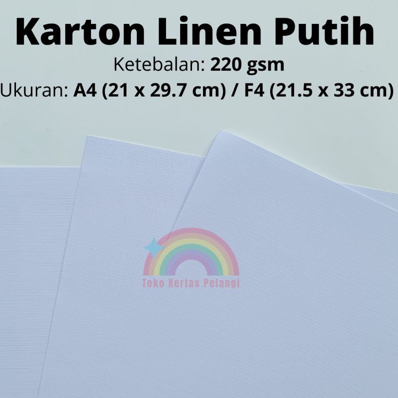 Jual karton linen putih isi 50 pcs ukuran A4/F4 | Shopee Indonesia