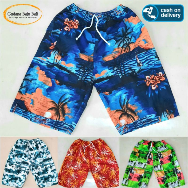 Jual CELANA PANTAI PRIA Motif Hawaii / BALI | Shopee Indonesia