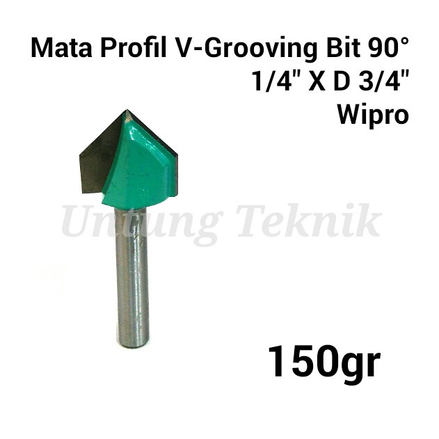 Jual WIPRO 90 Deg X 1/4 X 3/4 Inch Mata Profil - Router - V Groving ...