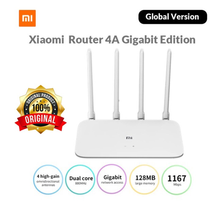 Jual WIRELESS ROUTER MI ROUTER 4A GIGA VERSION WIFI ROUTER GIGABIT ...