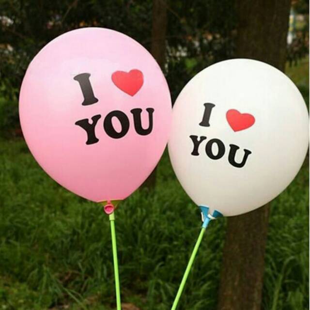 Jual Balon Tulisan I Love u - Balon Latex Love - Balon Wedding - Balon ...