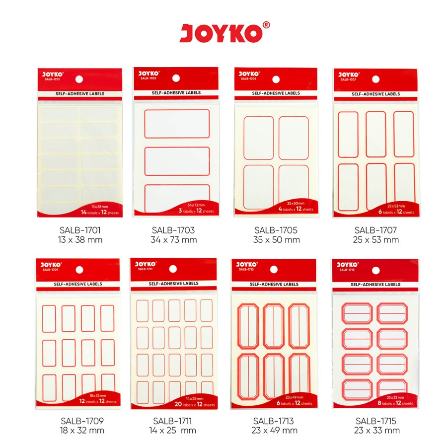 Jual Label Sticker Self Adhesive Labels Joyko SALB | Shopee Indonesia