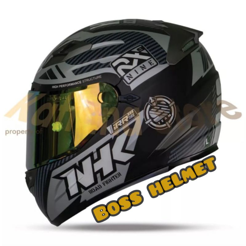 Jual HELM NHK RX 9 FULL FACE RACHER X BLACK SILVER DOFF PAKET GANTENG ...