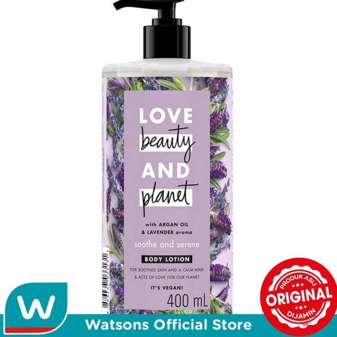 Jual Love Beauty & Planet Argan Oil & Lavender Body Lotion 400ml | Shopee Indonesia