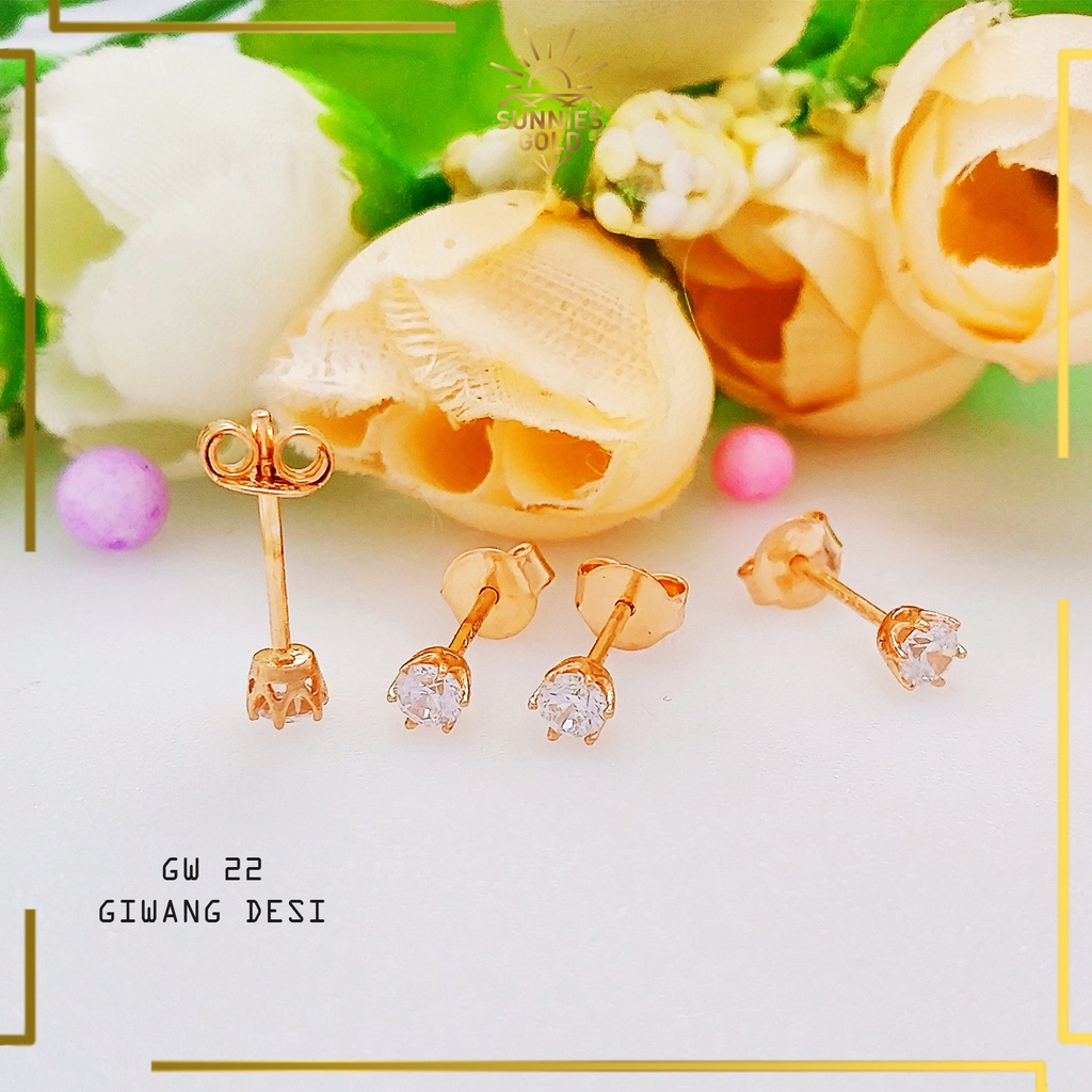 Jual GIWANG ANTING DESI EMAS ASLI KADAR 375 8KARAT ANTING TUSUK ANTING ...