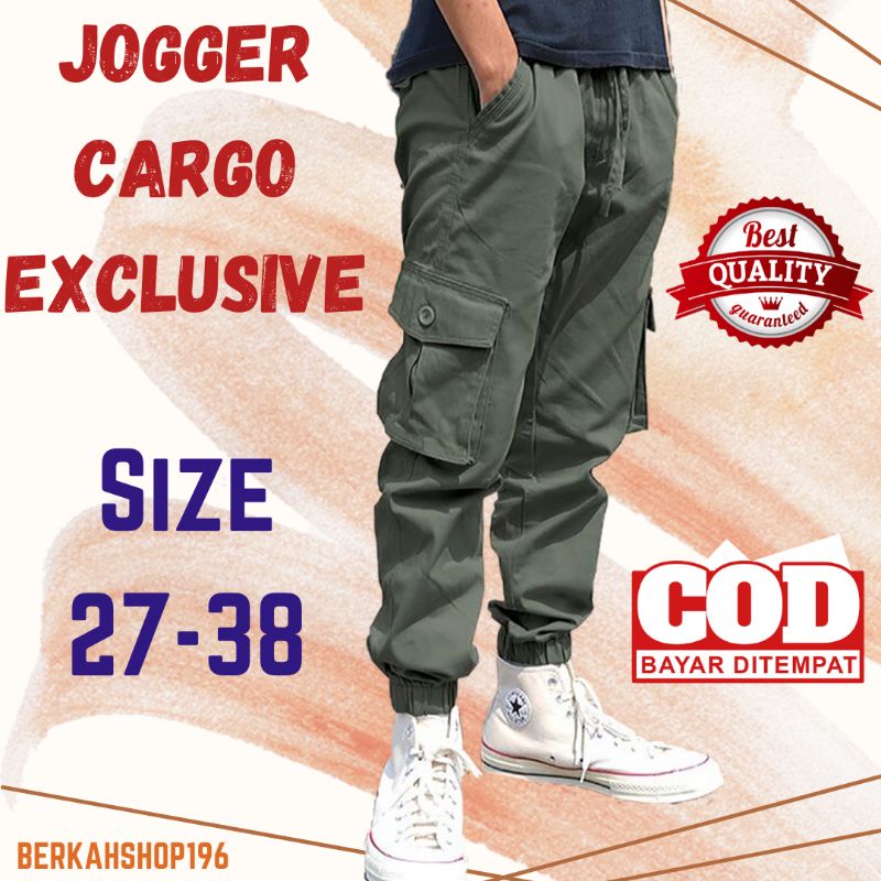 Jual Celana Jogger Cargo Pria wanita Cowok Cewek Unisex Joger Melar Big Size Panjang Dewasa ...