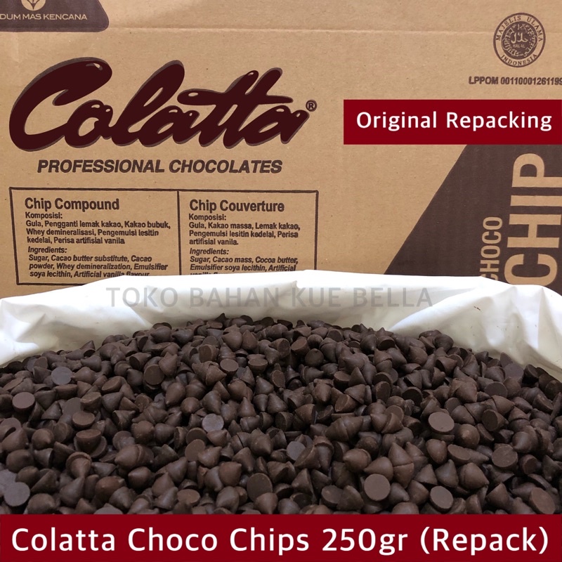 Jual COLATTA Choco Chips 250gr (REPACK) Collata Kerucut | Shopee Indonesia