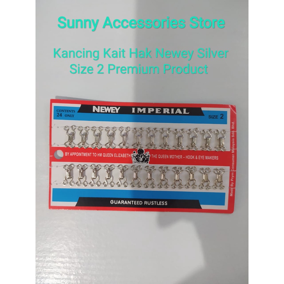 Jual Kancing Kait Hak / Steel Hooks & Eyes Silver Prym Papan (Size 2 ...