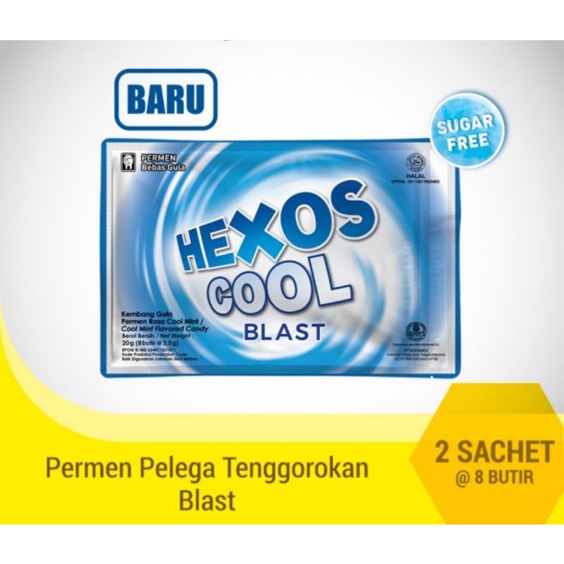Jual HEXOS COOL BLAST - 2 SACHET ISI @8 BUTIR | Shopee Indonesia