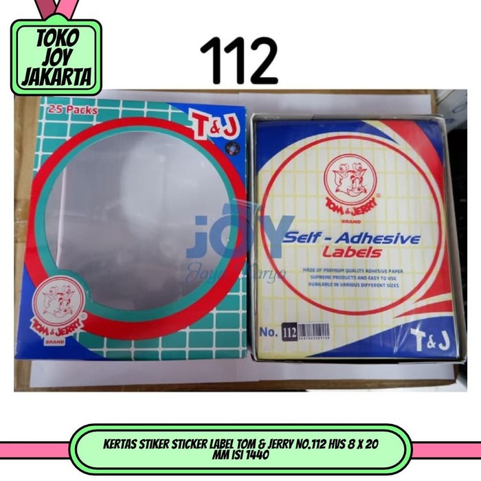 Jual Kertas Stiker Sticker Label TOM & JERRY No.112 HVS 8 x 20 mm isi 1440 | Shopee Indonesia