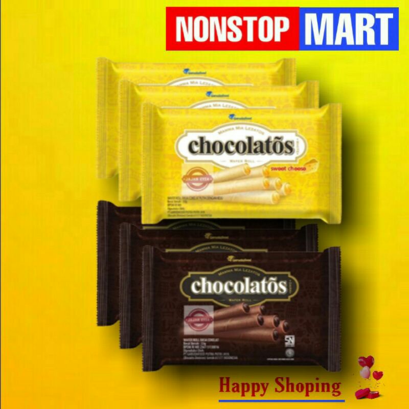 Jual CHOCOLATOS mini waferoll 1 pack isi 10 pcs @30gr | Shopee Indonesia