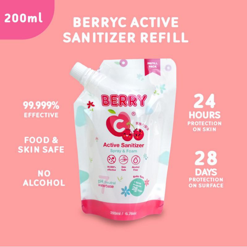 Jual BerryC Active Sanitizer Non Alcohol Disinfectant Awet 28 Hari ...