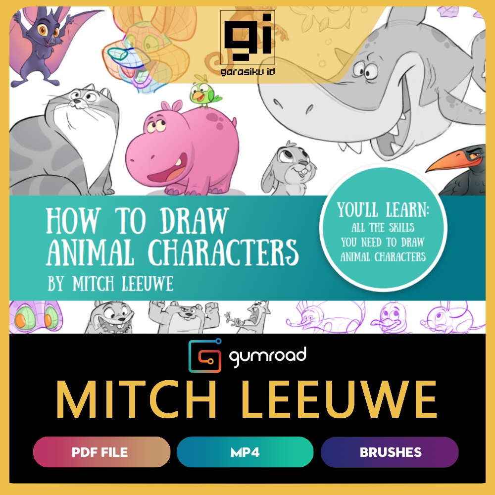 Jual GUMROAD - MITCH LEEUWE 3 BOOKS ANIMALS BUNDLE VIDEO+PDF+BRUSH ...