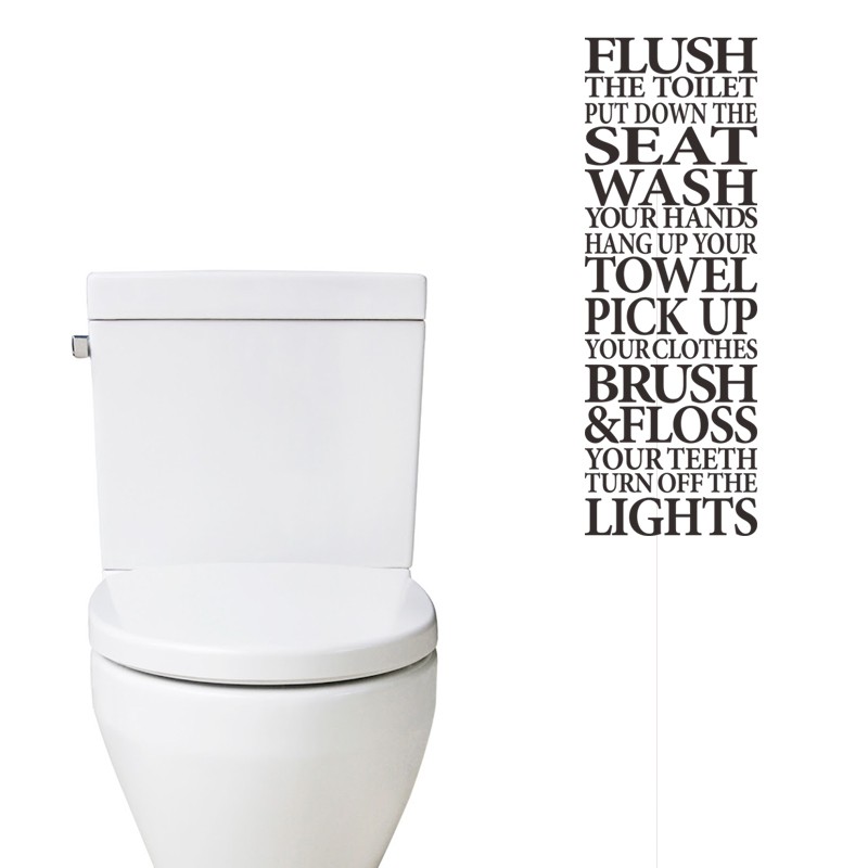 Jual produk paling fantsatis Sticker Flush Toilet WC Stiker Rumah Cafe ...
