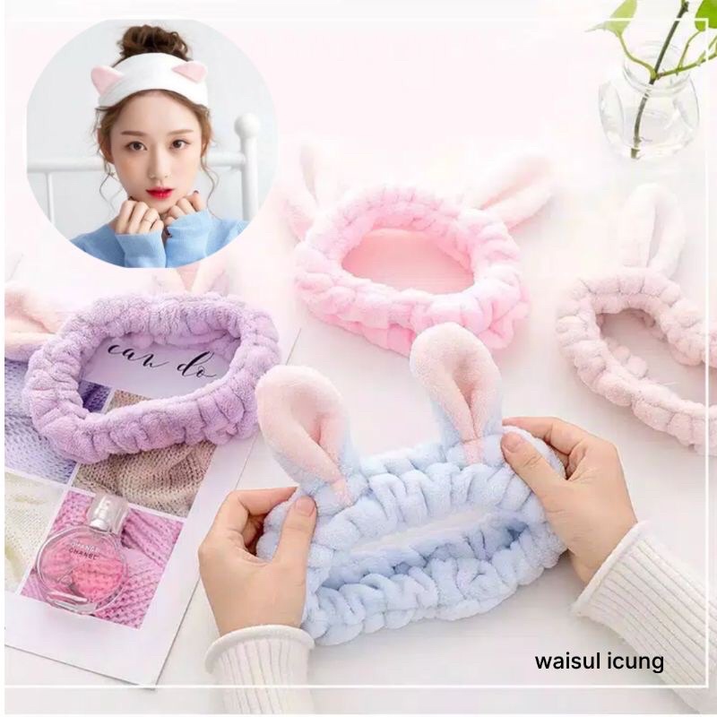 Jual Headband Kuping Kucing Korea Bandana Facial Rambut Bando Masker ...