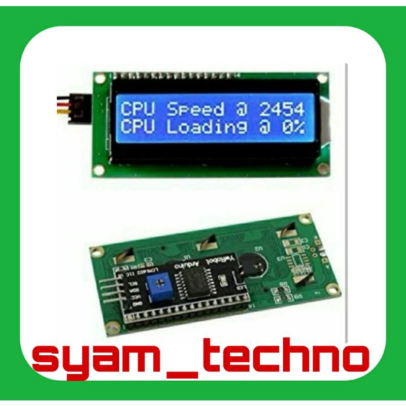Jual LCD 16x2 biru Blue 1602 SPI 12C Backpack | Shopee Indonesia
