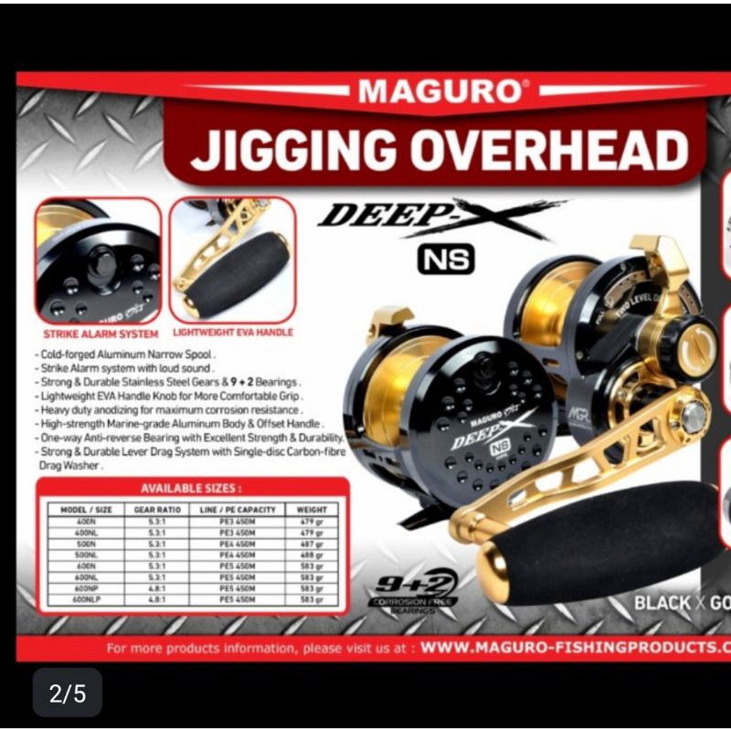 Jual reel maguro deep x ns 500 nl kiri overhead | Shopee Indonesia