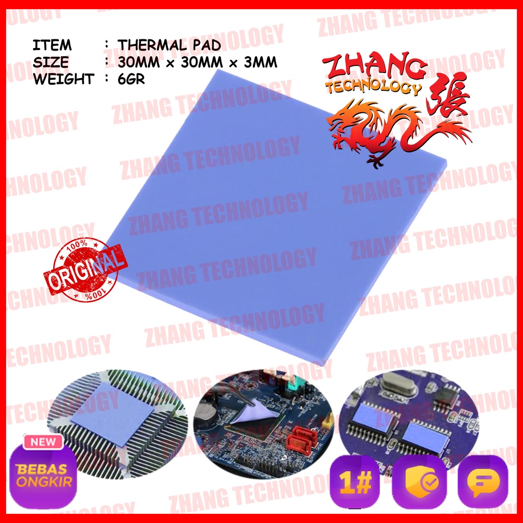 Jual [ ZHANG TECHNOLOGY ] THERMAL PAD SILIKON TERMAL GPU CPU PC LAPTOP ...
