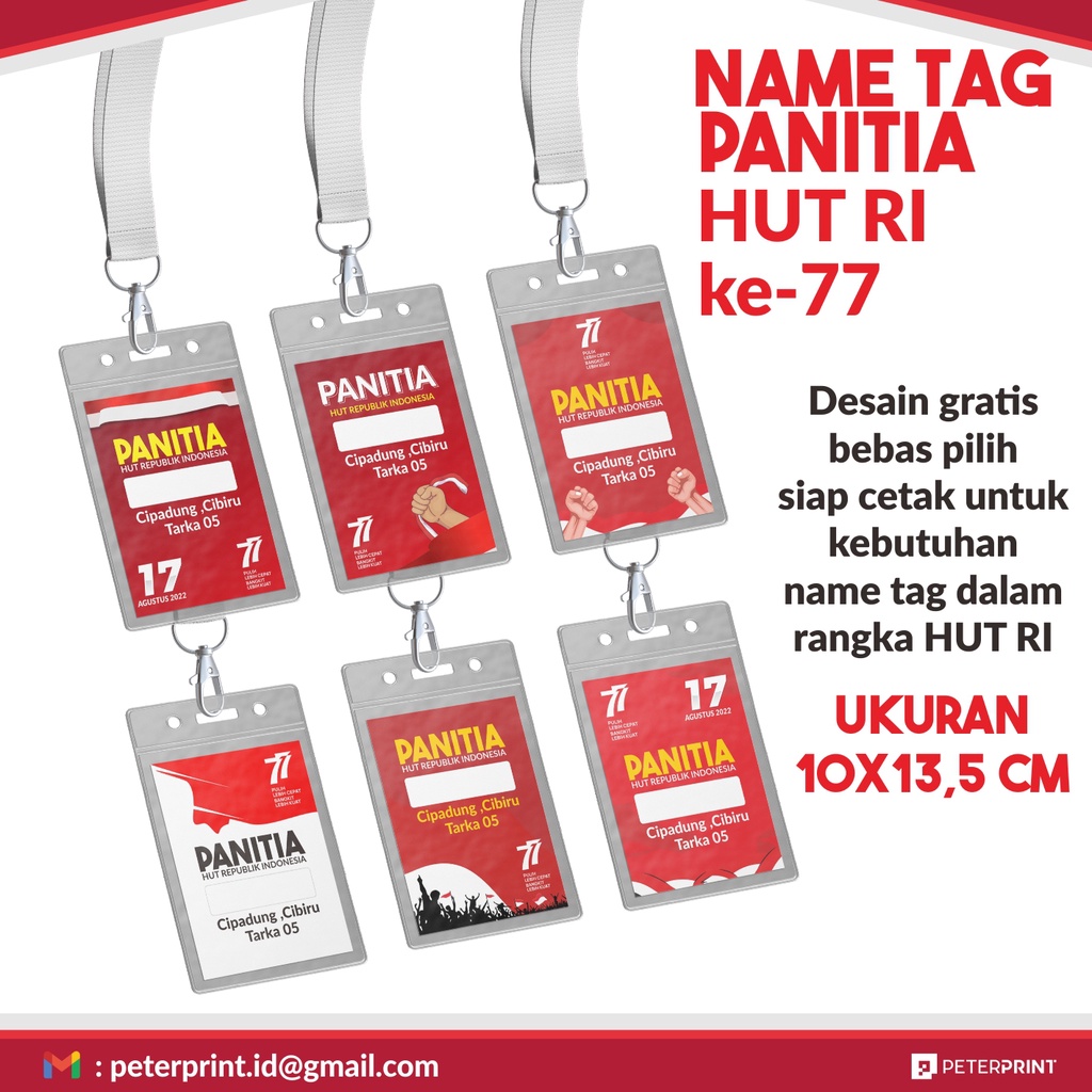 Jual Jual Name Tag Panitia HUT RI 77 SIAP PAKAI | Shopee Indonesia