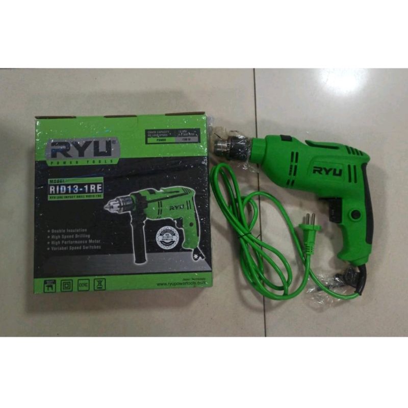 Jual Mesin Bor Tangan Listrik Beton 13Mm - Ryu Impact Drill RID13-1RE ...