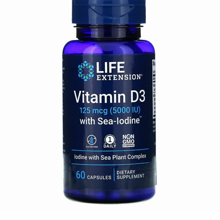 Jual Life Extension Vitamin D3 D-3 1000 IU 250 Softgels ; 90 Softgels ...