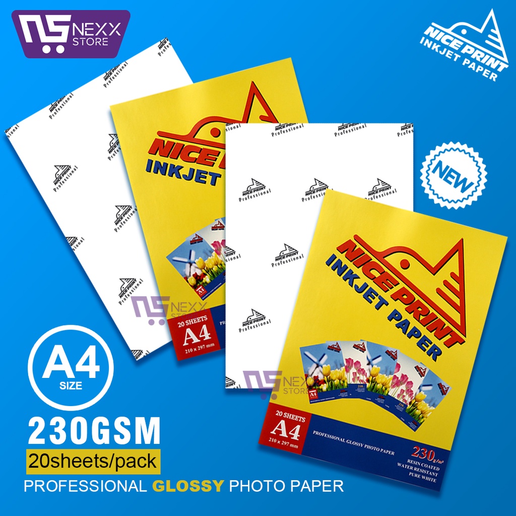 Jual Kertas Photo Inkjet/Foto Paper GLOSSY A4 - 230gr NICE PRINT ...