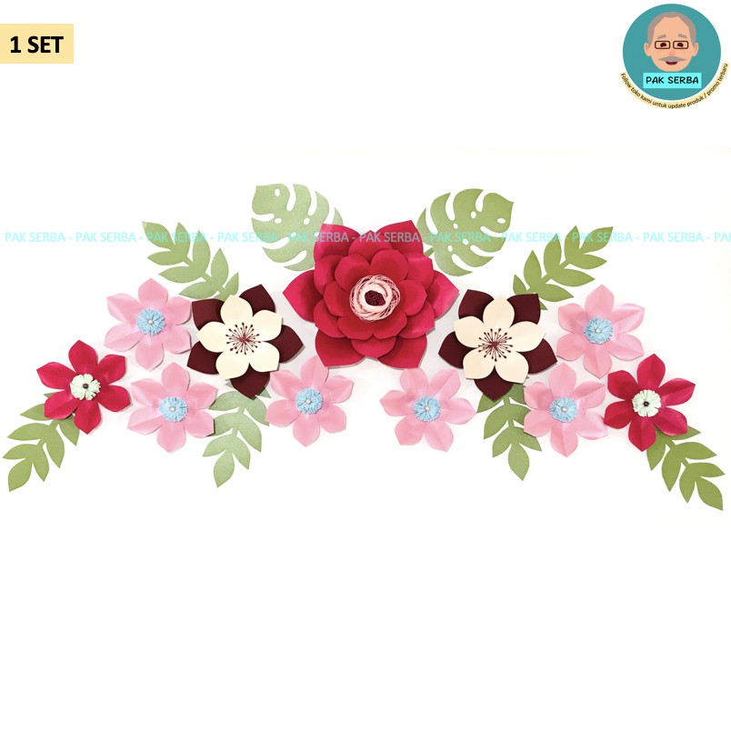Jual Bunga Kertas Dekorasi / Paper Flower Backdrop Photobooth (Merah ...