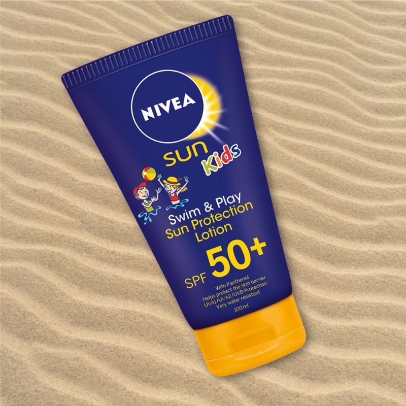 Jual NIVEA SUN Kids Swim & Play SPF 50+ Sun Protection Lotion 100ml | Shopee Indonesia