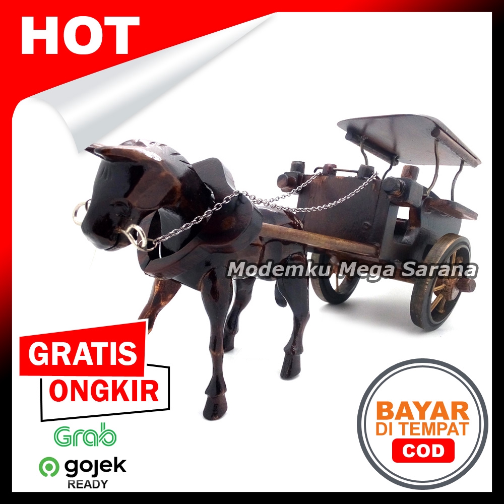 Jual Miniatur Andong Kayu 37x23x14 cm | Shopee Indonesia