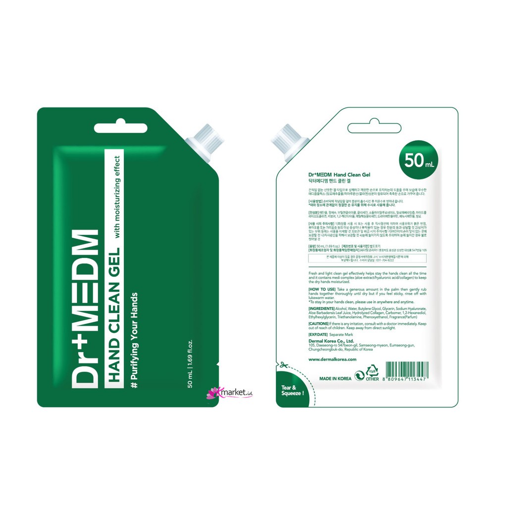 Jual DR + MEDM HAND CLEAN GEL WITH MOISTURE EFFECT 50ML | Shopee Indonesia