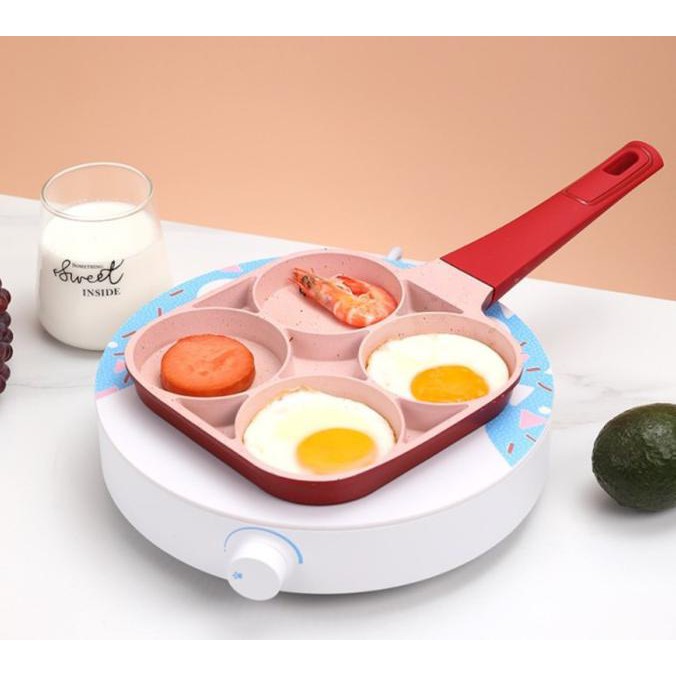 Jual Wow Teflon Telor 4 Lubang Lapisan Keramik - Pink Limited | Shopee ...