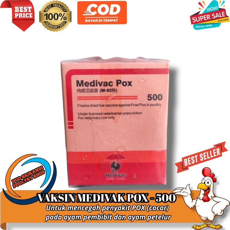 Jual Vaksin Medivac Pox Dosis 500 Ekor Vaksin Ayam Mencegahan Penyakit ...