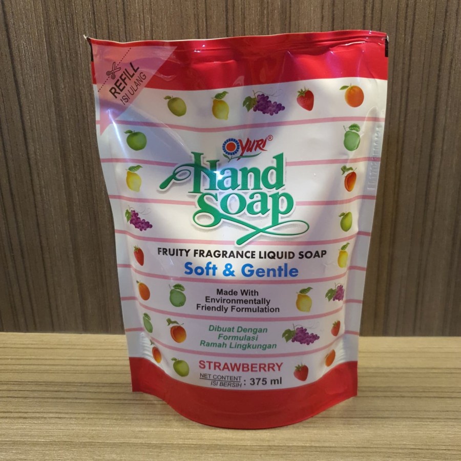 Jual Yuri Handsoap Hand wash AntiBacterial Srrawberry Soft & Gentle 375 ...