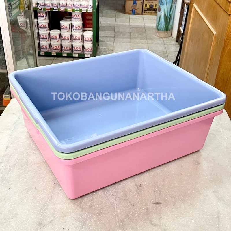 Jual Bak Cat / Baskom Air Plastik Pastel Soft Pink / Hijau / Biru Muda ...