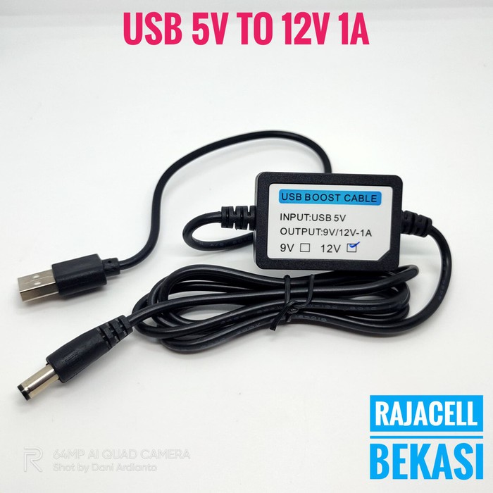 Jual Kabel USB Booster Step Up 5V to 12V 1A DC-DC Converter Tegangan ...