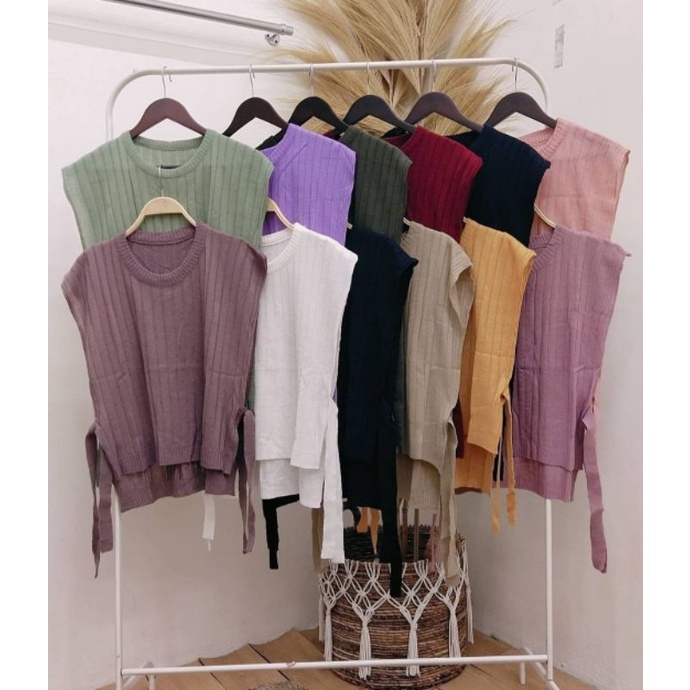 Jual OUTER KEKINIAN/VEST RAJUT TALI MOTIF SALUR/VEST KEKINIAN/VEST HITS ...
