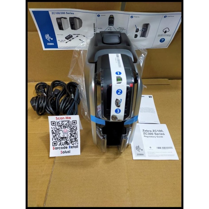 Jual Printer Id Card Zebra Zc300 Ethernet | Printer Kartu Zebra Zc300 Lan | Shopee Indonesia