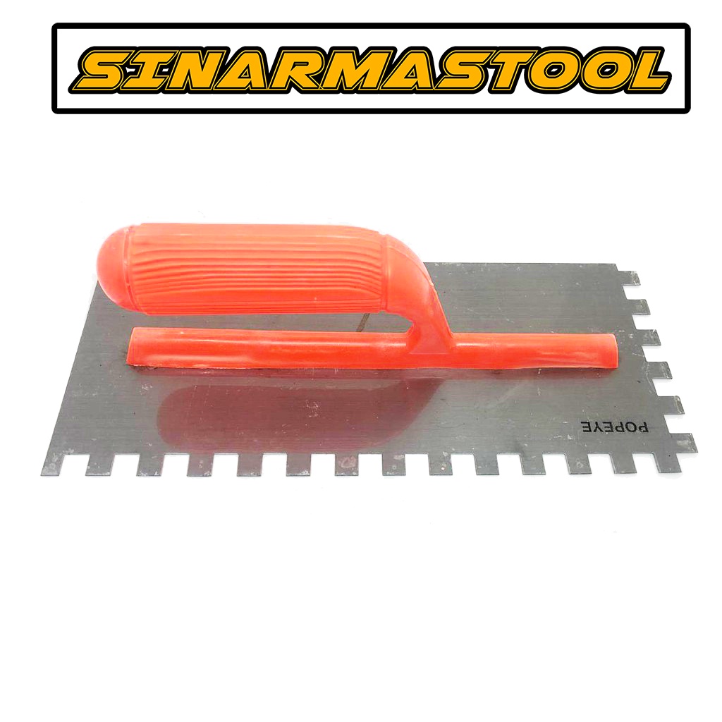 Jual Kasutan Cetok Coraltex Trowel Gerigi POPEYE Gagang Pvc Plat Putih ...