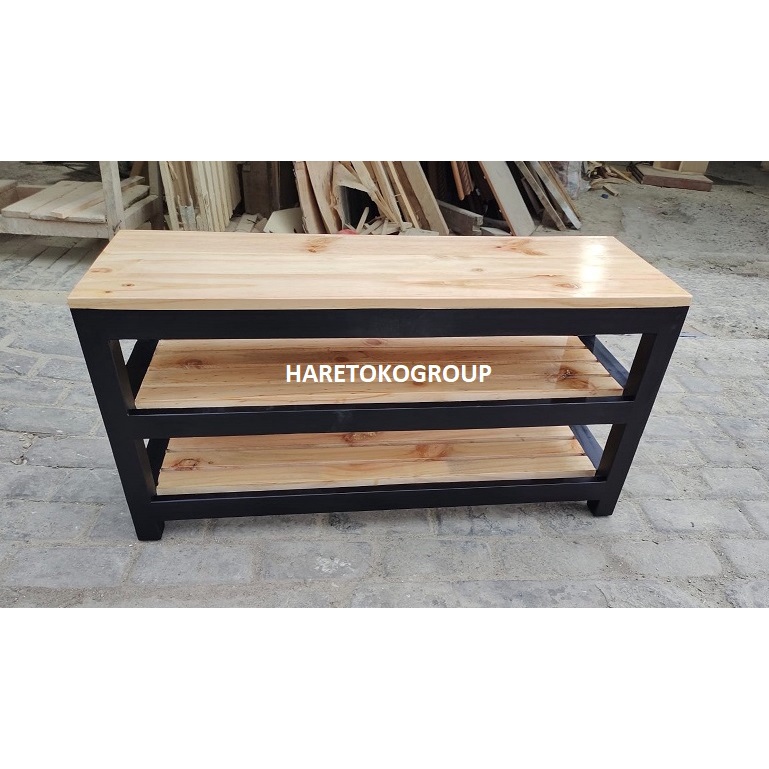 Jual RAK BANGKU SEPATU 60X30X45CM TIANG DICAT WARNA HITAM | Shopee ...