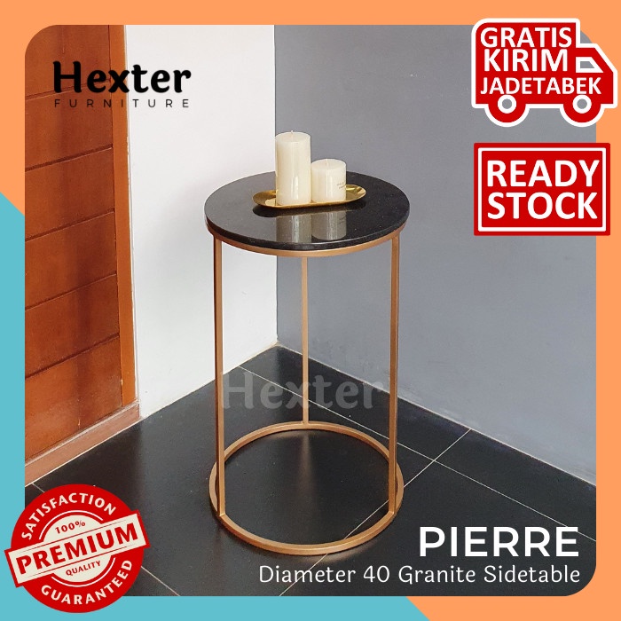 Jual PIERRE - Meja Granit Bulat 40 cm Meja Sudut Granite Round Side ...