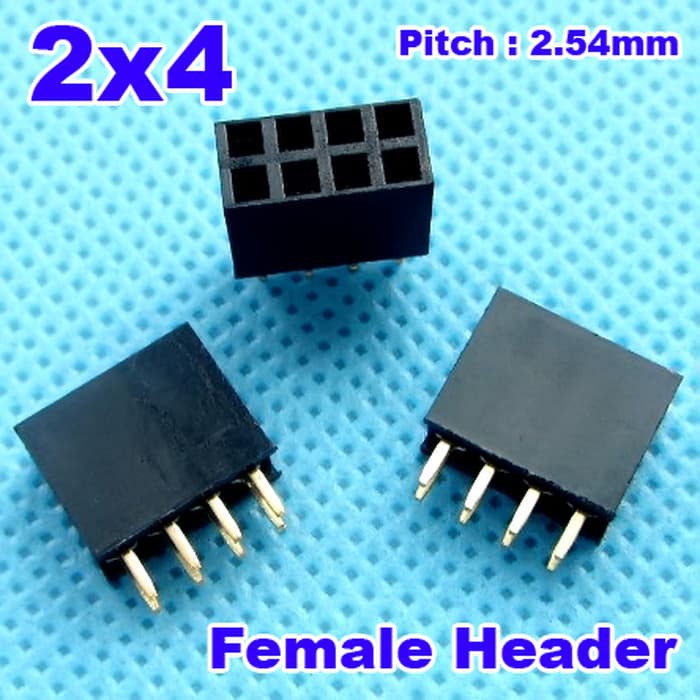 Jual 2x4 Pin Double Row Female Header 2.54mm Pitch untuk ESP-01 ...
