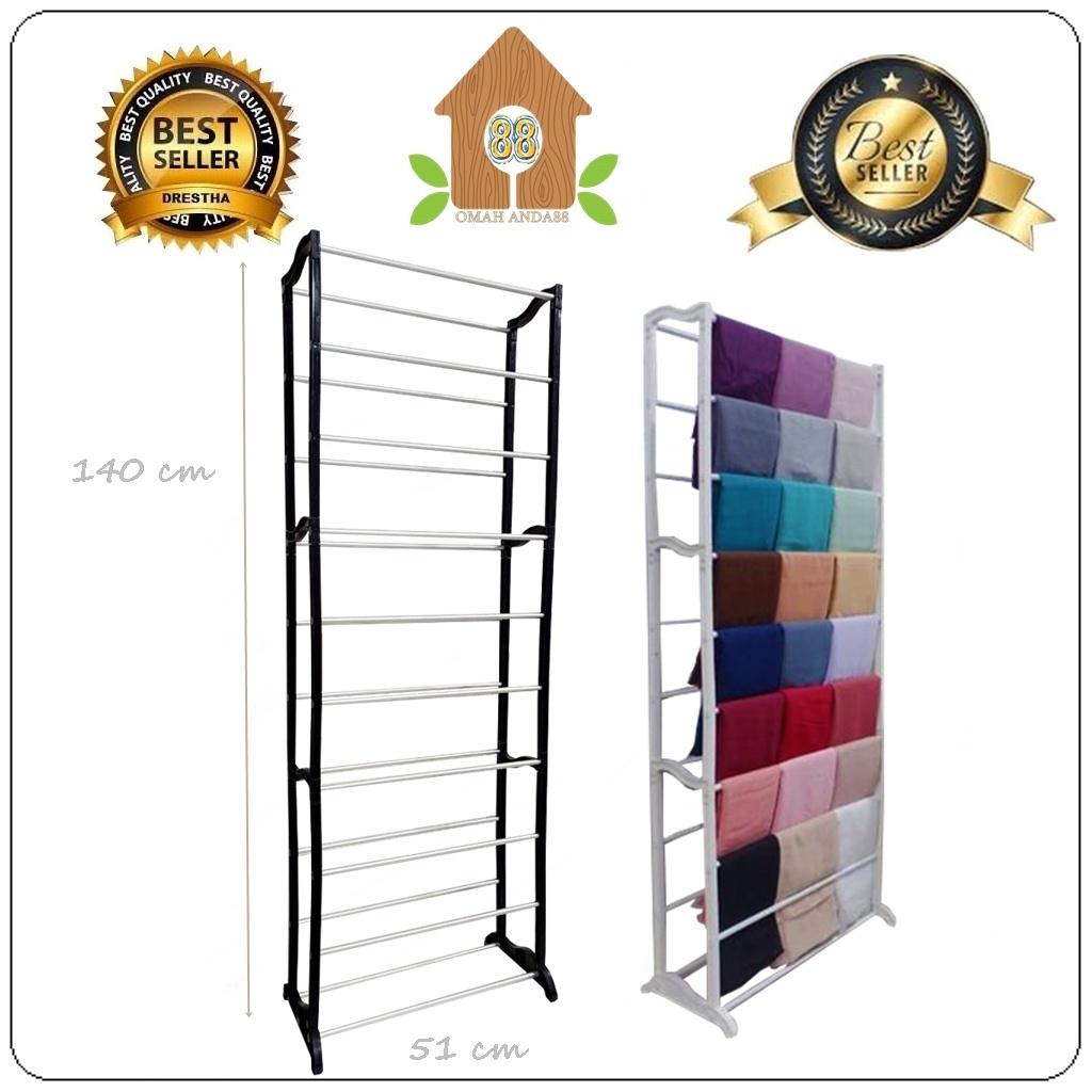 Jual Omahanda88 rak amazing rak jilbab rak sepatu rakit 10 susun ...