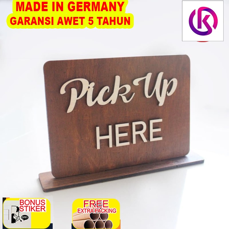 Jual Murah Sign Kayu Pick Up Here | Sign Board Toko Kayu | Shopee Indonesia
