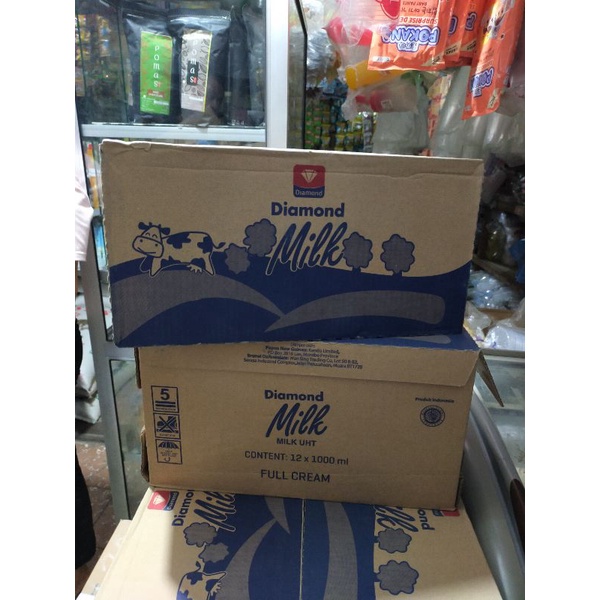 Jual susu uht full cream diamond 1 karton | Shopee Indonesia