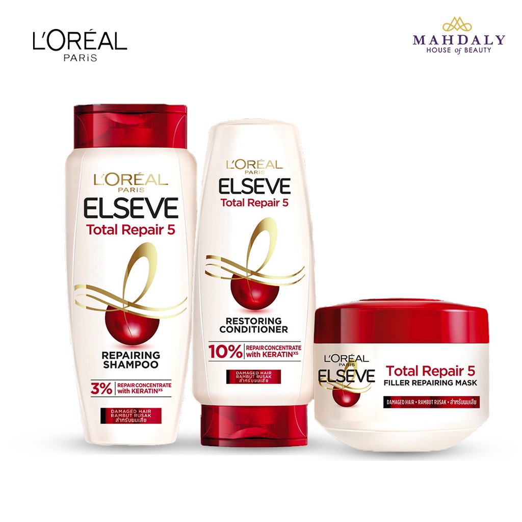 Jual L'Oreal Paris Elseve Total Repair 5 Repairing Hair Care (Shampoo ...