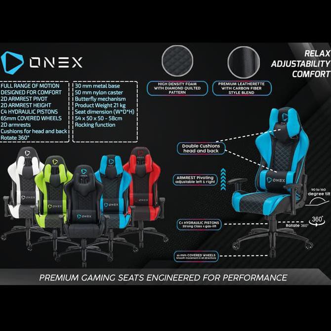 Jual Onex Gx3 Premium Quality Gaming Chair Kursi Gaming Youtuber Game ...