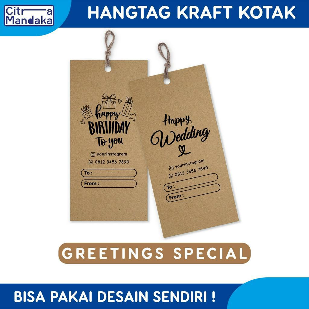 Jual Hang Tag Custom Ulang Tahun Kraft Paper 1 Sisi Happy Graduation ...