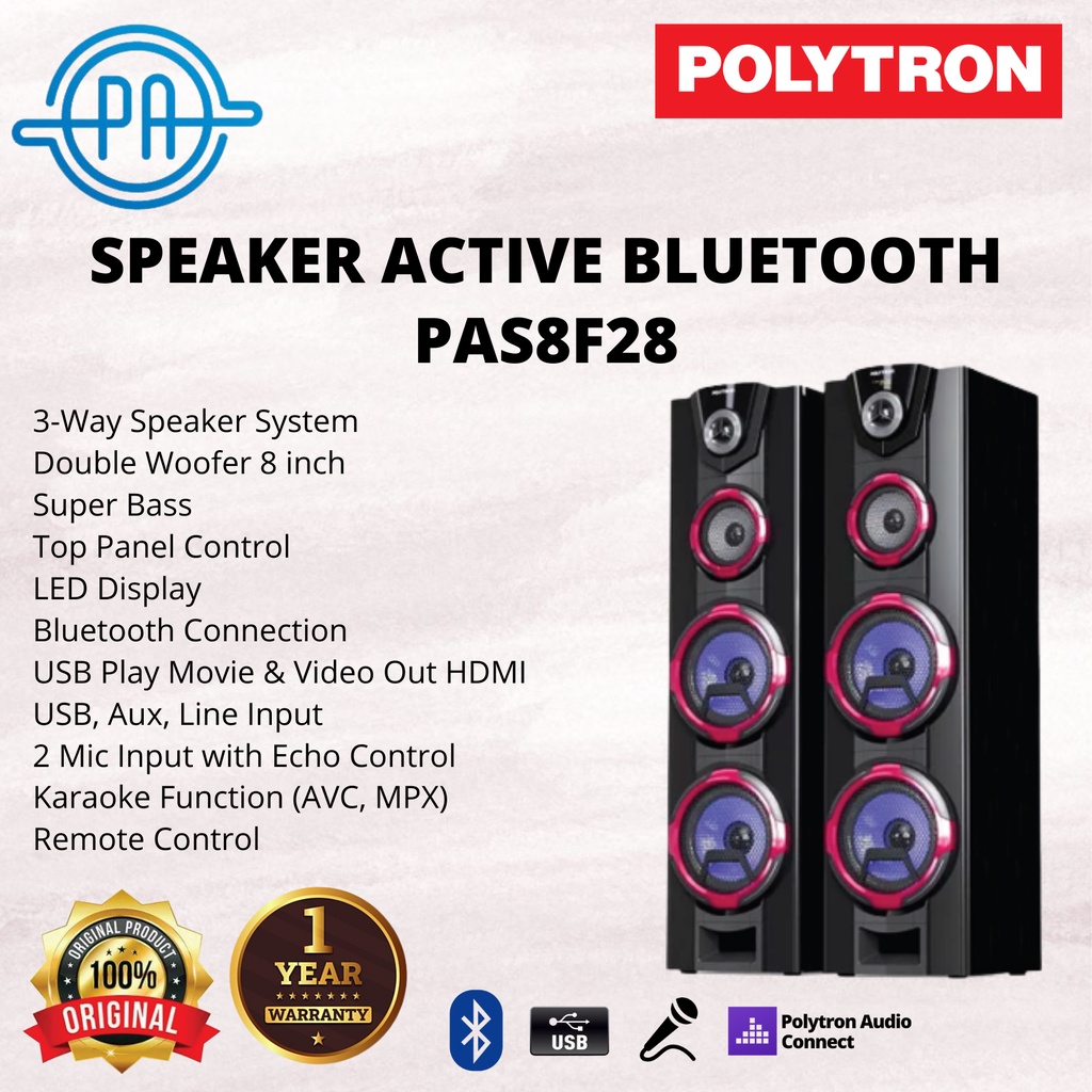 Jual Polytron Active Speaker Bluetooth PAS-8F28 / PAS FF28 / PAS8F28 ...